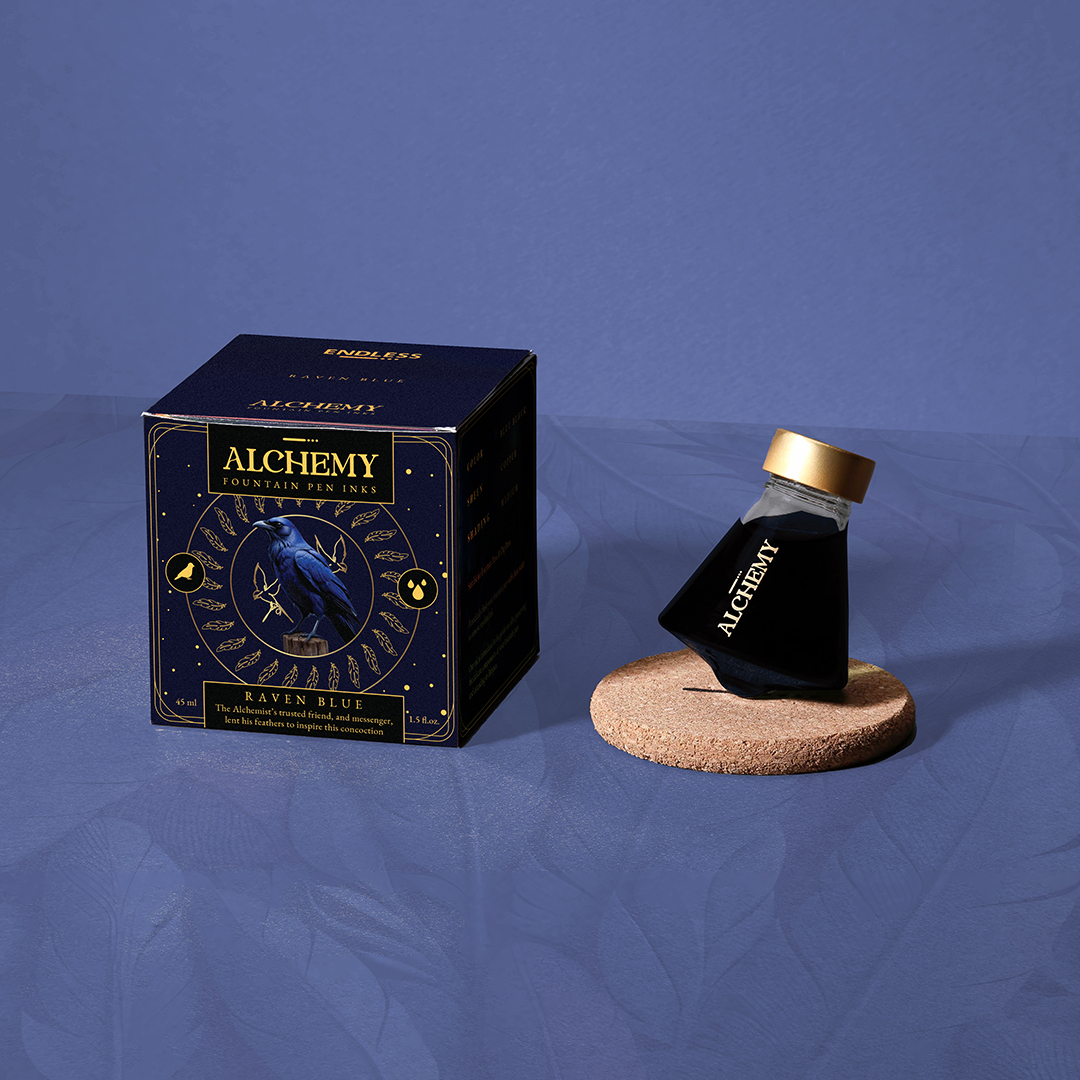 Endless Alchemy Raven Blue 45ml Ink Bottle - Inkt / Ink | Appelboom.com